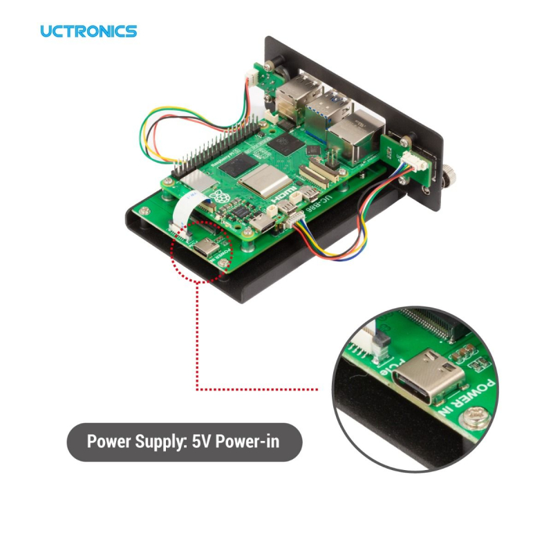PI 5 RACK PRO NVMe 1U - COMPATIBLE 4xPI5 + 4xNVMe SSD CON DISPLAY LCD
