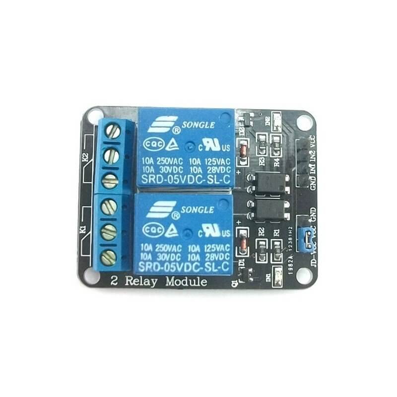MODULO RELE 2 CANALES 5V PARA ARDUINO - tiendatec.es