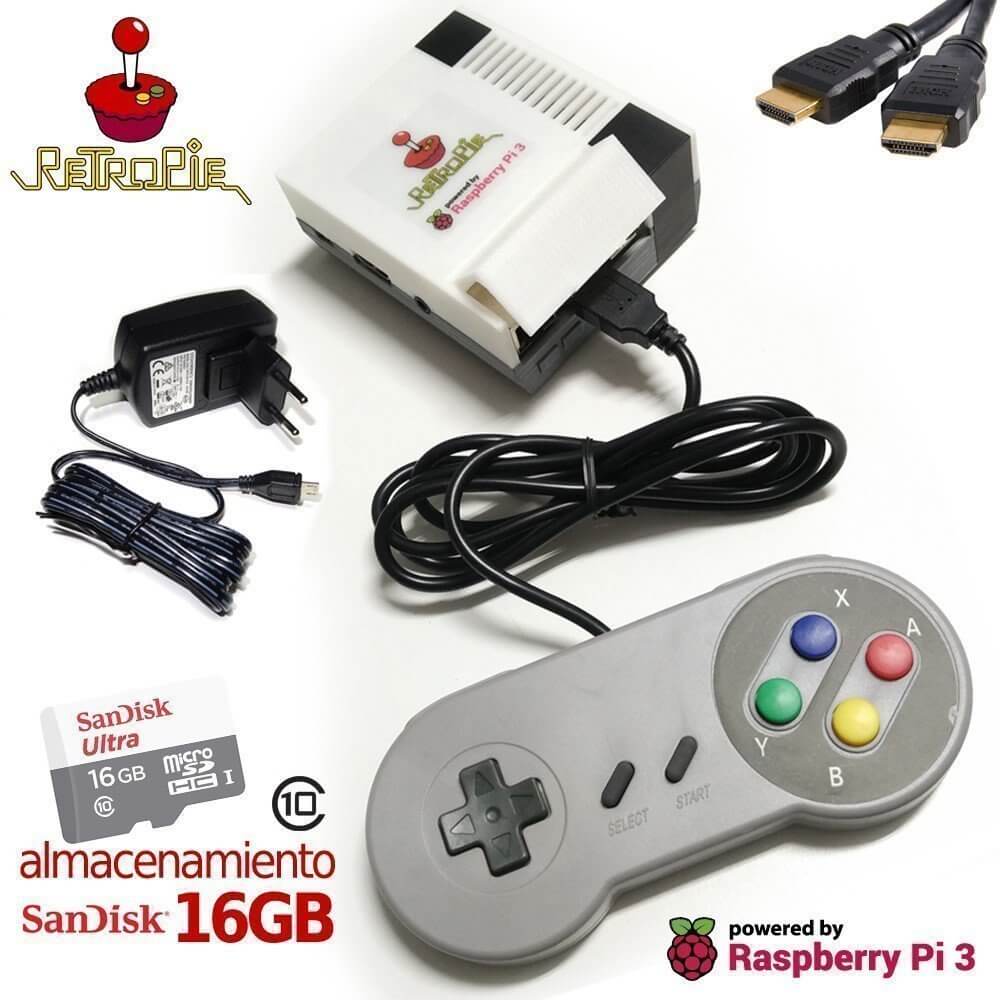 CONSOLA RETROPIE ARCADE BASADA EN RASPBERRY PI 3 CON GAMEPAD SNES USB ...