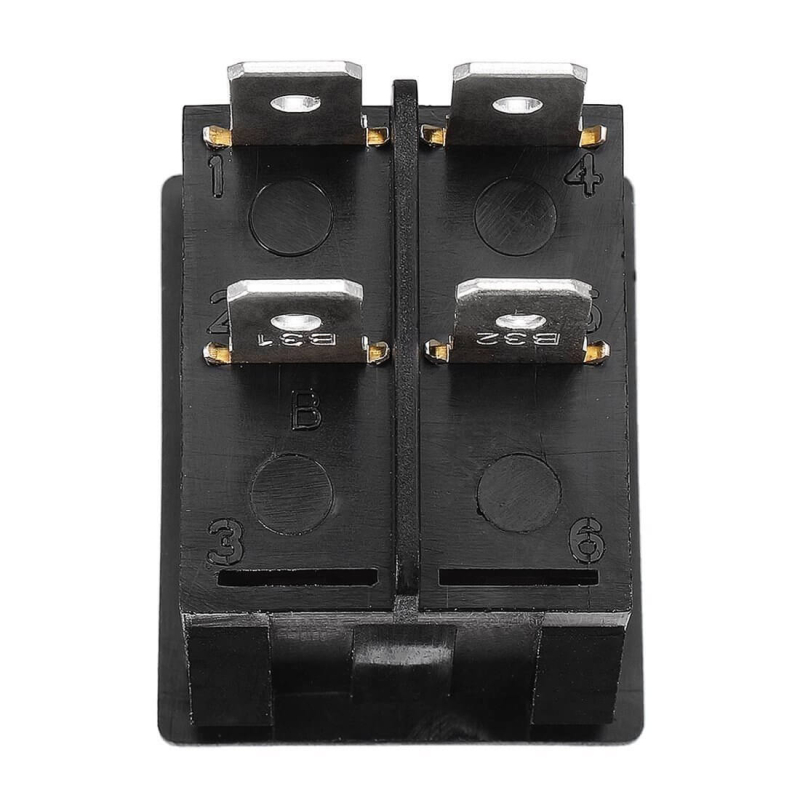 INTERRUPTOR BASCULANTE DPST CON NEON 4 POLOS 2 CIRCUITOS CHASIS