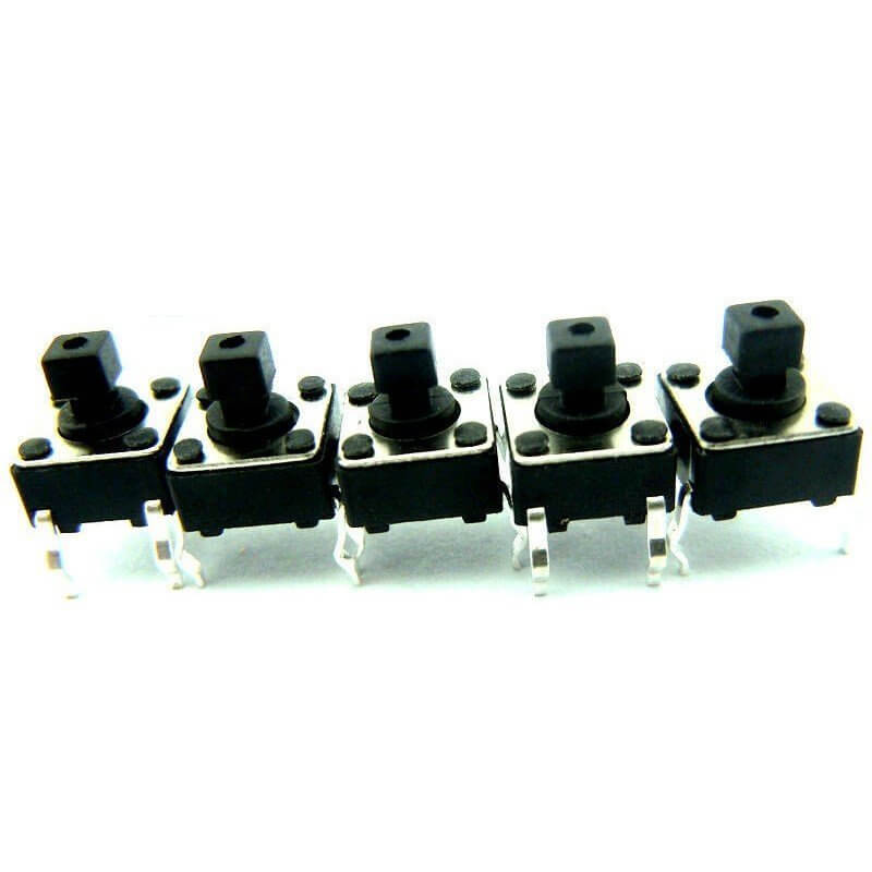MICRO PULSADOR SWITCH TACTIL 6x6x7,3mm (PACK x4) - tiendatec.es