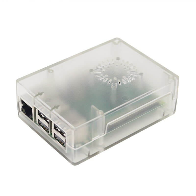 CAJA RECTA TRANSLUCIDA CON SOPORTE VENTILADOR PARA RASPBERRY PI - tiendatec.es