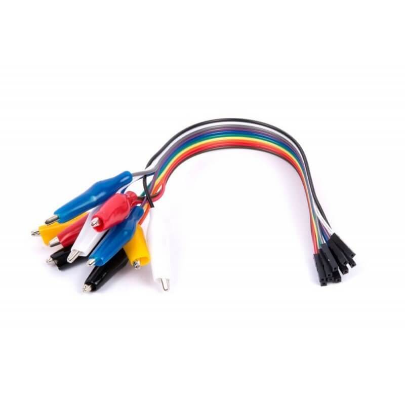 CABLE PINZAS COCODRILO A DUPONT HEMBRA (x10) - tiendatec.es