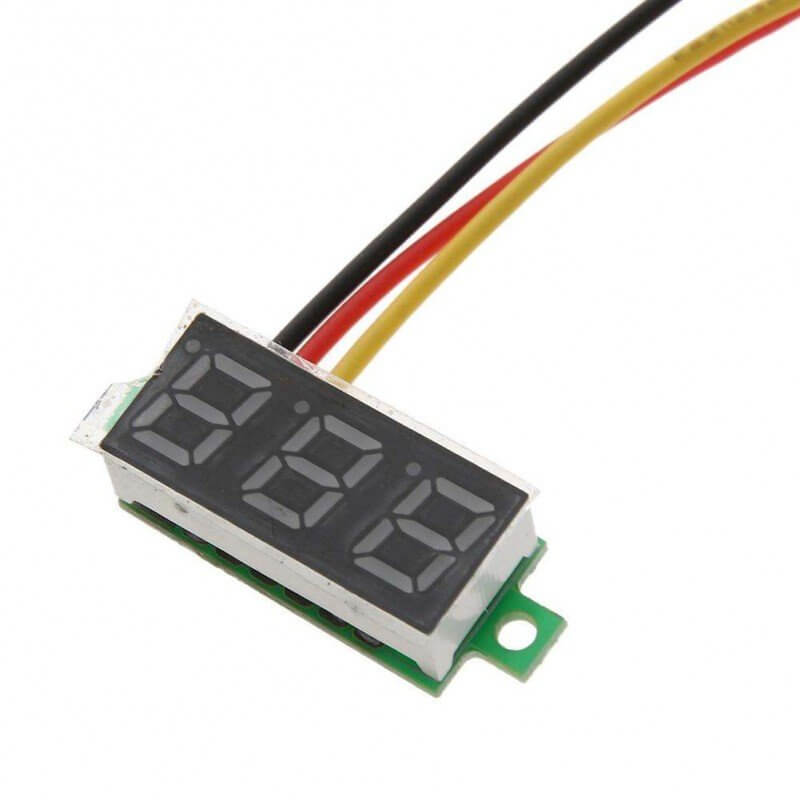 VOLTIMETRO DC DISPLAY 3 DIGITOS 0-99,9V - tiendatec.es