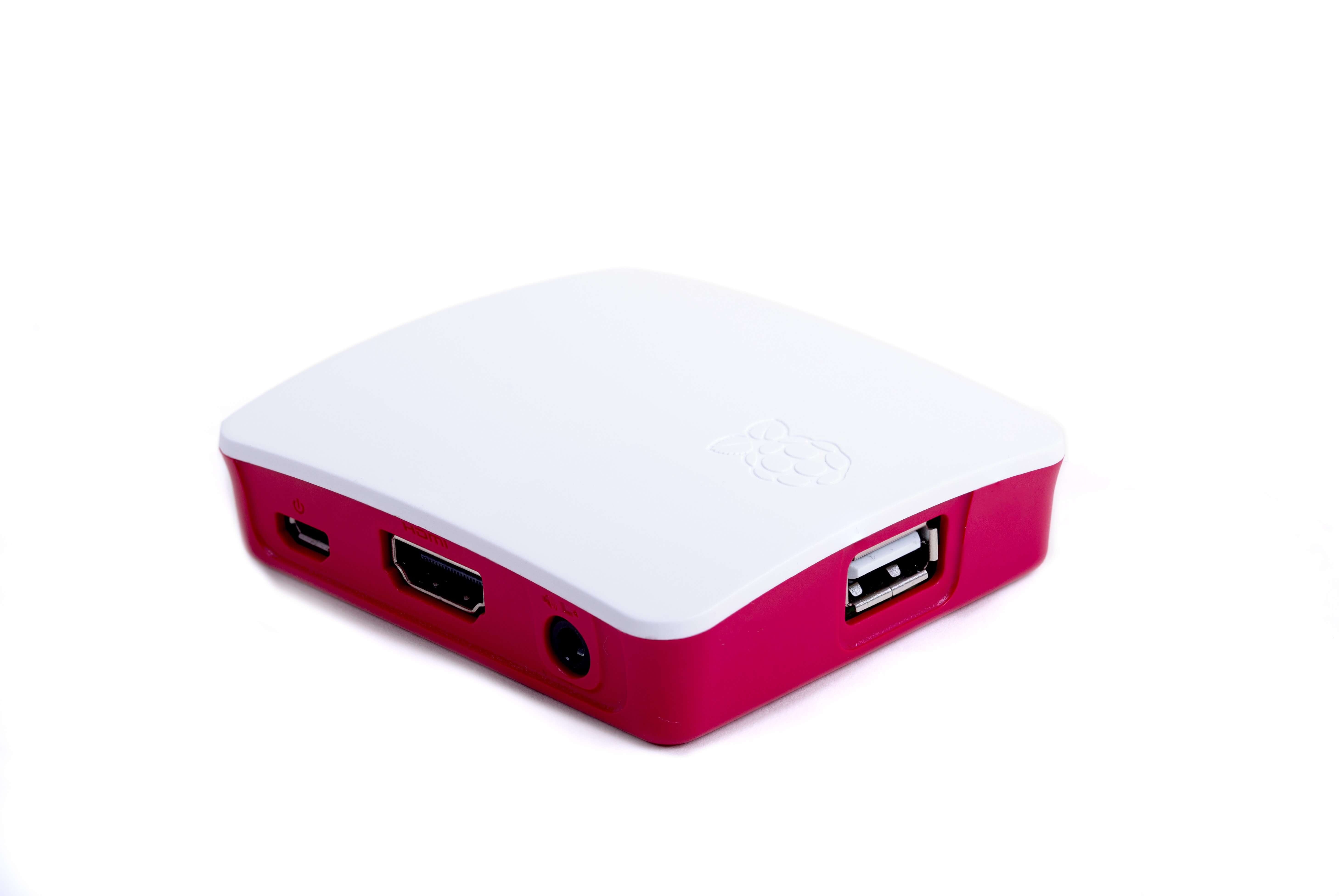 CAJA OFICIAL RASPBERRY PI 3 A+ ROJO/BLANCO - tiendatec.es