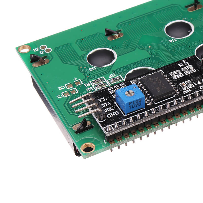PANTALLA LCD 2004A 20X4 BUS I2C/IIC VERDE PARA ARDUINO - tiendatec.es