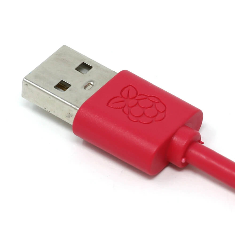 CABLE MICRO USB 1M. RASPBERRY PI ROJO