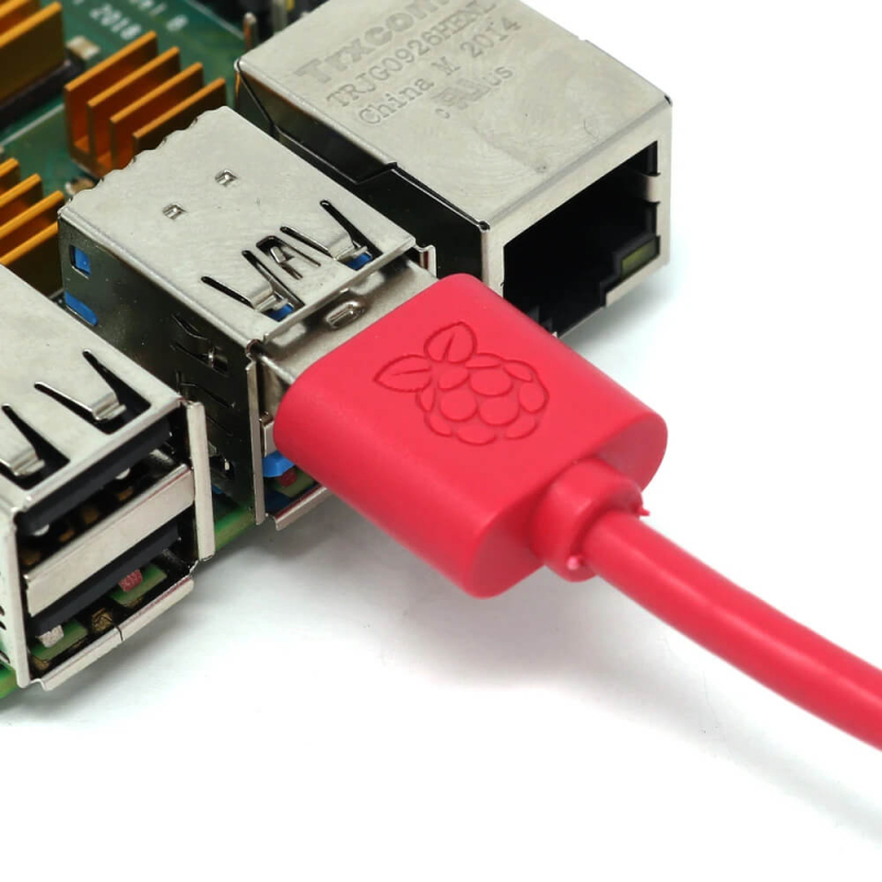CABLE MICRO USB 1M. RASPBERRY PI ROJO