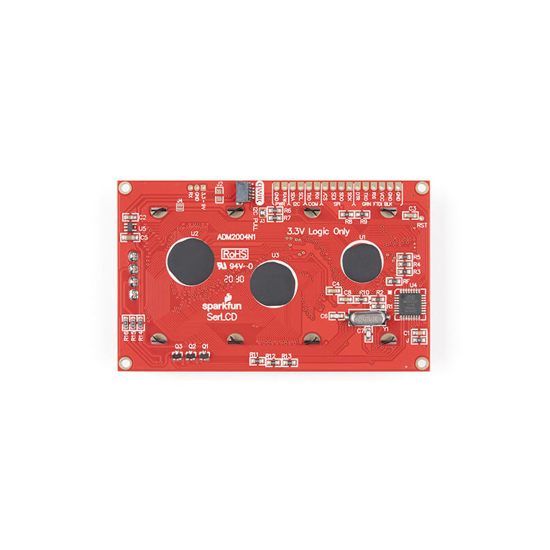 SPARKFUN SERLCD 20x4 3,3V - NEGRO SOBRE RGB (QWIIC)