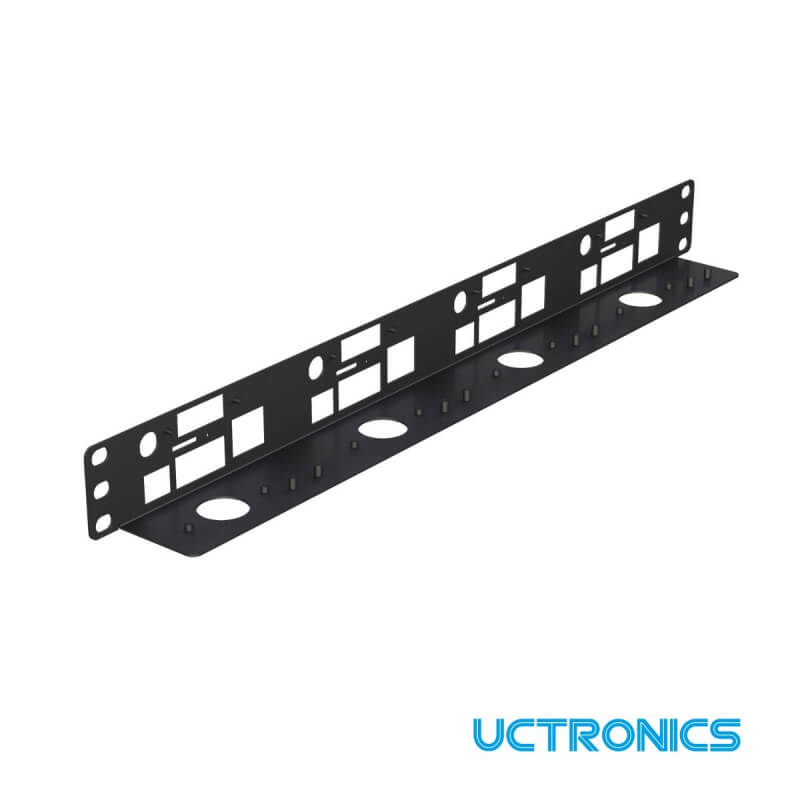 BRACKET RACK 19" 1U PARA RASPBERRY PI 4 CON PANTALLA OLED, INTERRUPTOR ...