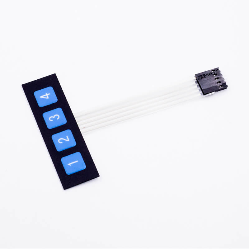 TECLADO MEMBRANA 1X4 TECLAS CON ADHESIVO - tiendatec.es