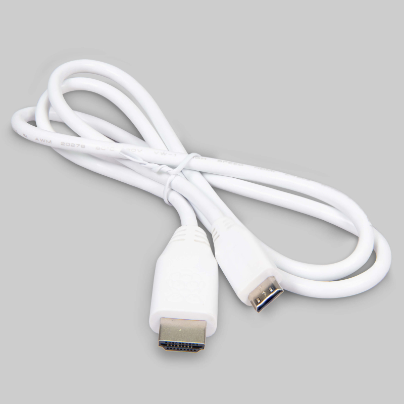 CABLE MINI HDMI (TIPO C) 1M. BLANCO OFICIAL RASPBERRY PI