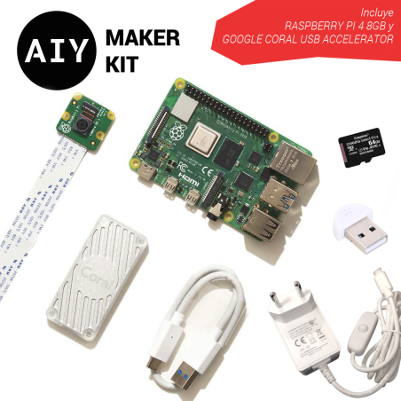 AIY MAKER KIT (INCLUYE RASPBERRY PI 4 8GB + CORAL USB ACCELERATOR)