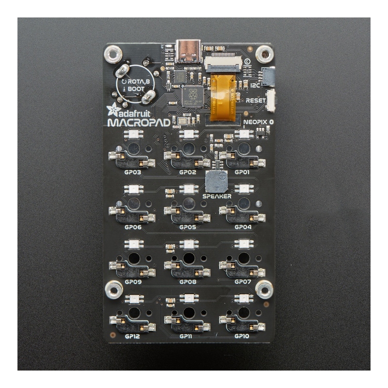 ADAFRUIT MACROPAD RP2040 - 3x4 TECLAS + ENCODER + OLED (SIN TECLAS)