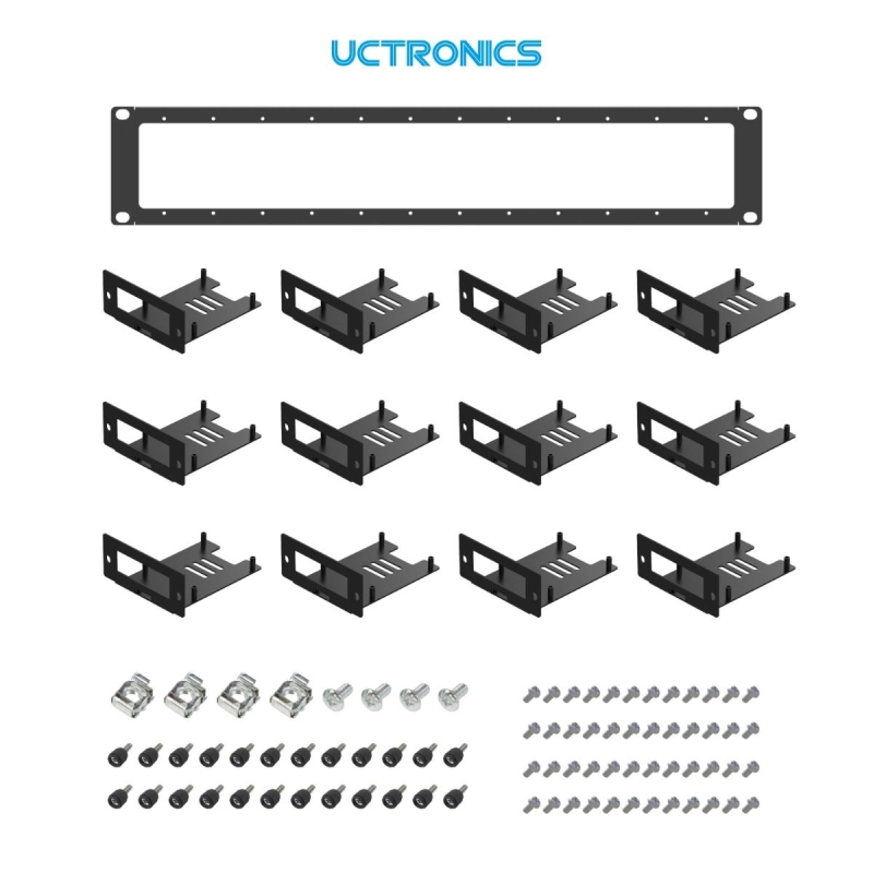 BRACKET RACK 19" 2U PARA 12 RASPBERRY PI