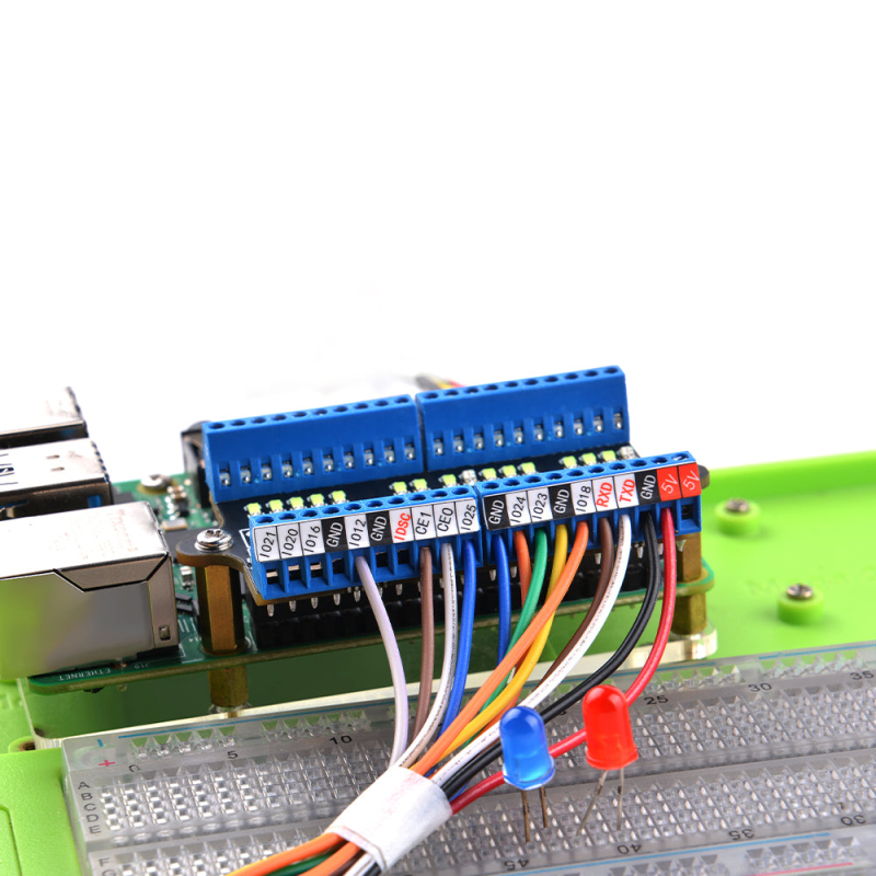HAT TERMINAL GPIO CON TORNILLOS Y LED